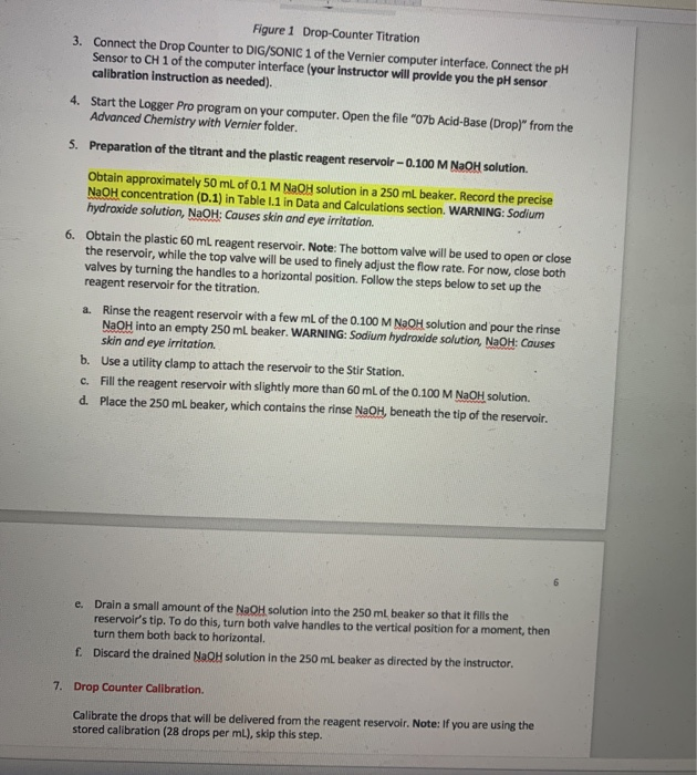 Figure 1 Drop-Counter Titration 3. Connect the Drop | Chegg.com