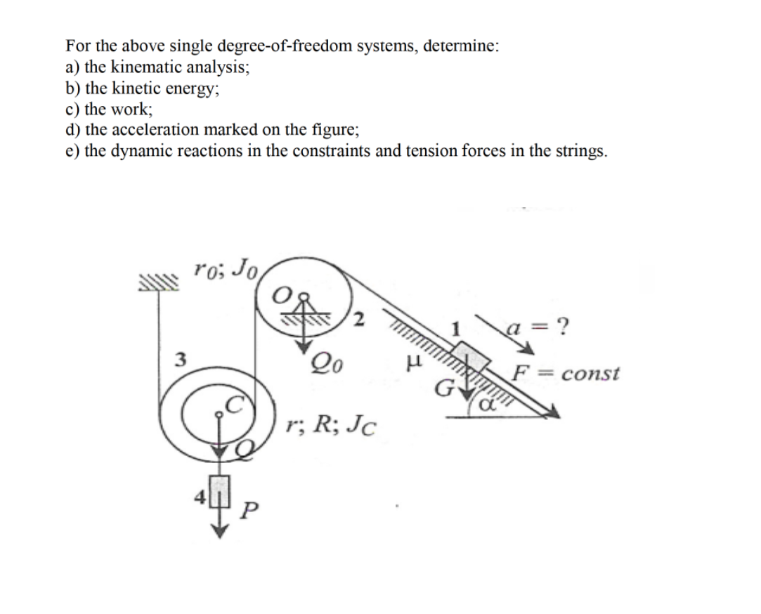 Solved For the above single degree-of-freedom systems, | Chegg.com