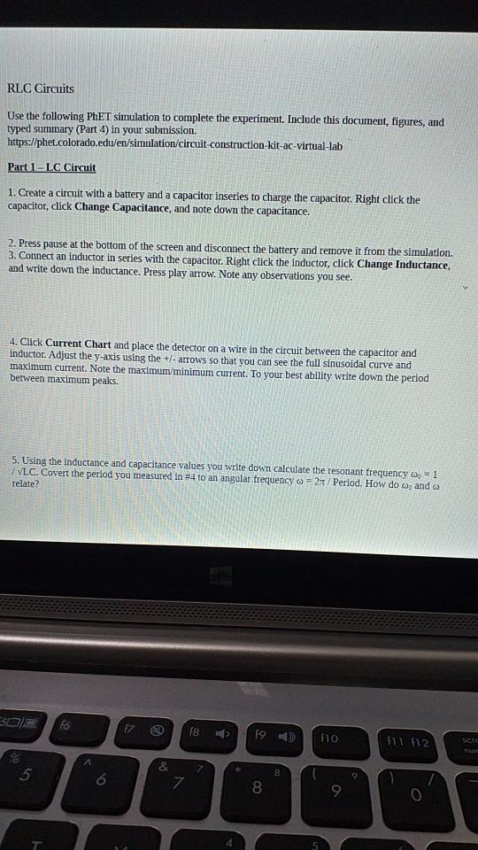 Solved RLC Circuits Use the following PhET simulation to | Chegg.com