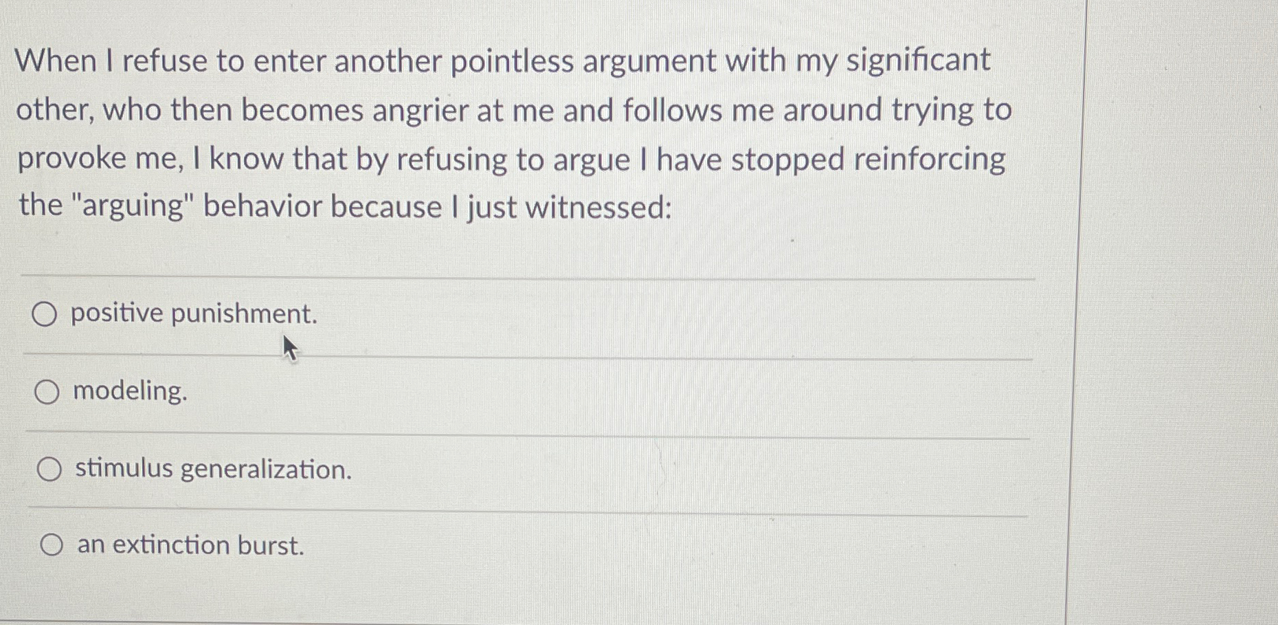 Solved When I refuse to enter another pointless argument | Chegg.com