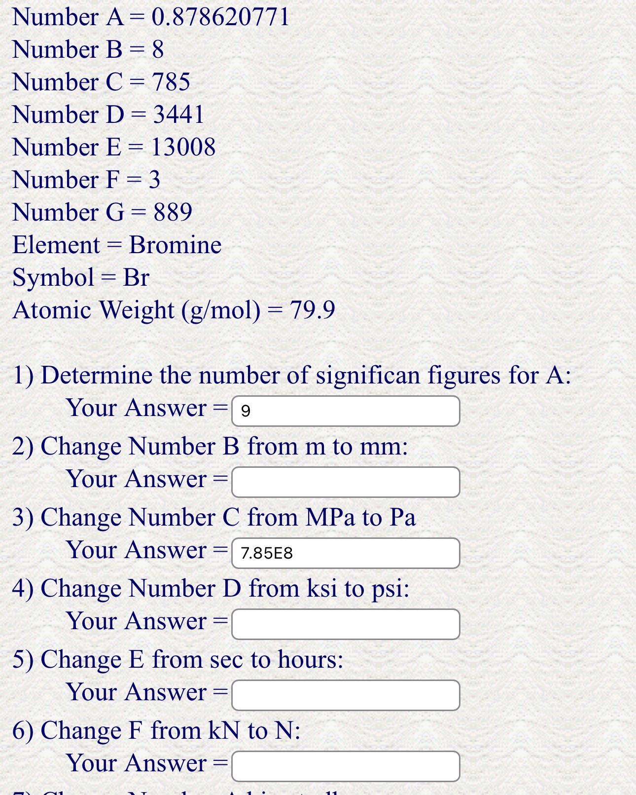 Solved Number A=0.878620771\\nNumber B=8\\nNumber | Chegg.com