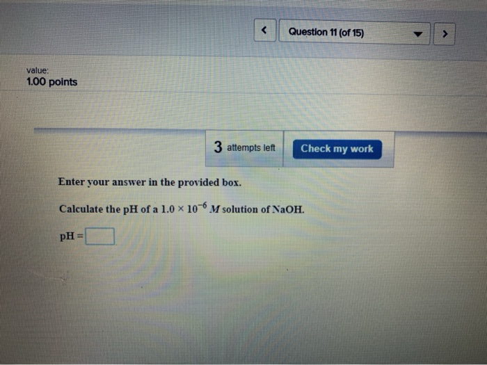 Solved Question 11 of 15) value 1.00 points 3 attempts left | Chegg.com