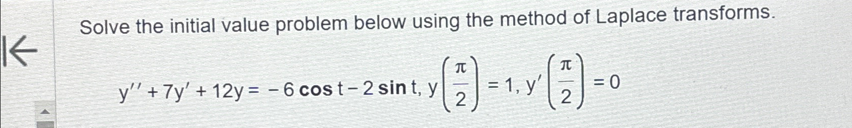 Solved Solve the initial value problem below using the | Chegg.com