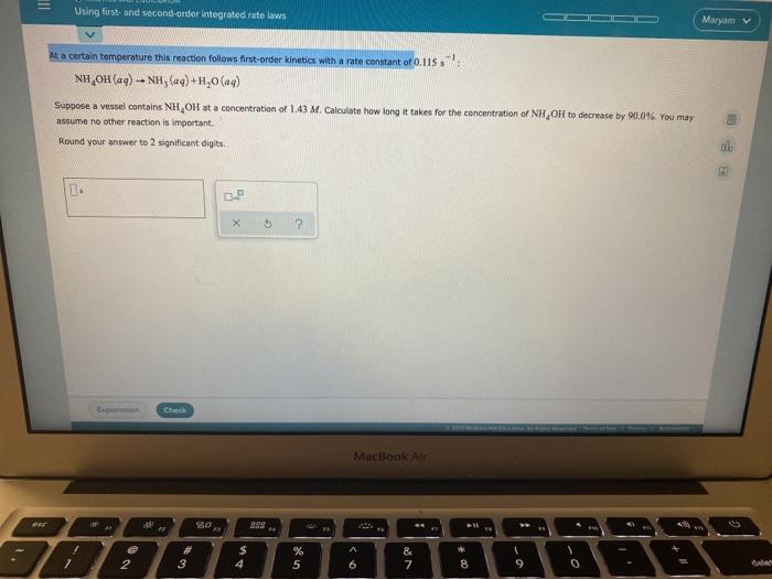 Solved Using First And Second Order Integrated Rate Laws
