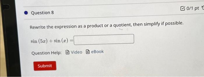 Solved Rewrite the expression as a product or a quotient, | Chegg.com