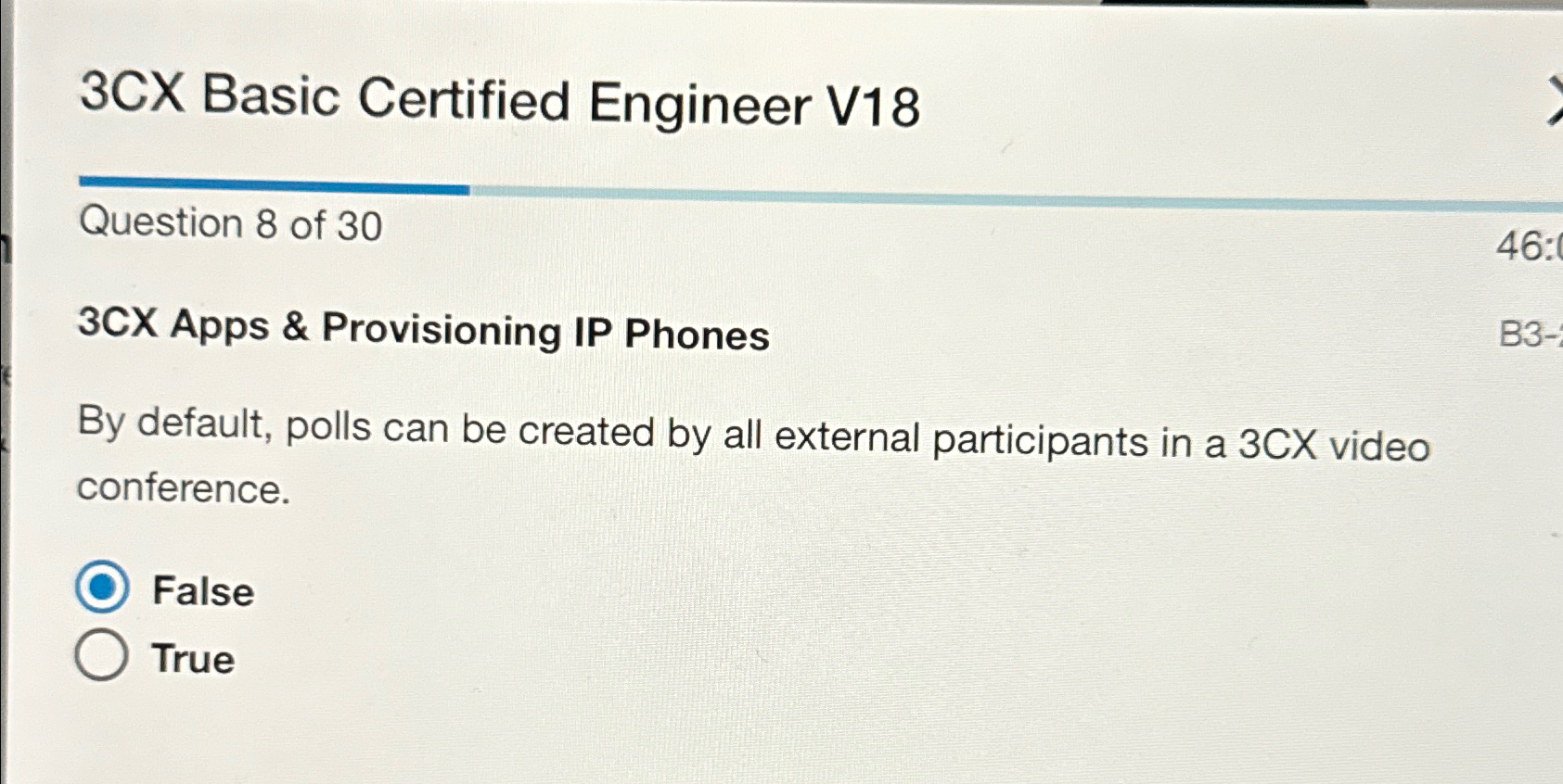 Solved 3CX Basic Certified Engineer V18Question 8 ﻿of 303CX | Chegg.com