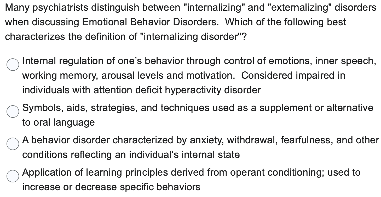 Solved Many psychiatrists distinguish between | Chegg.com