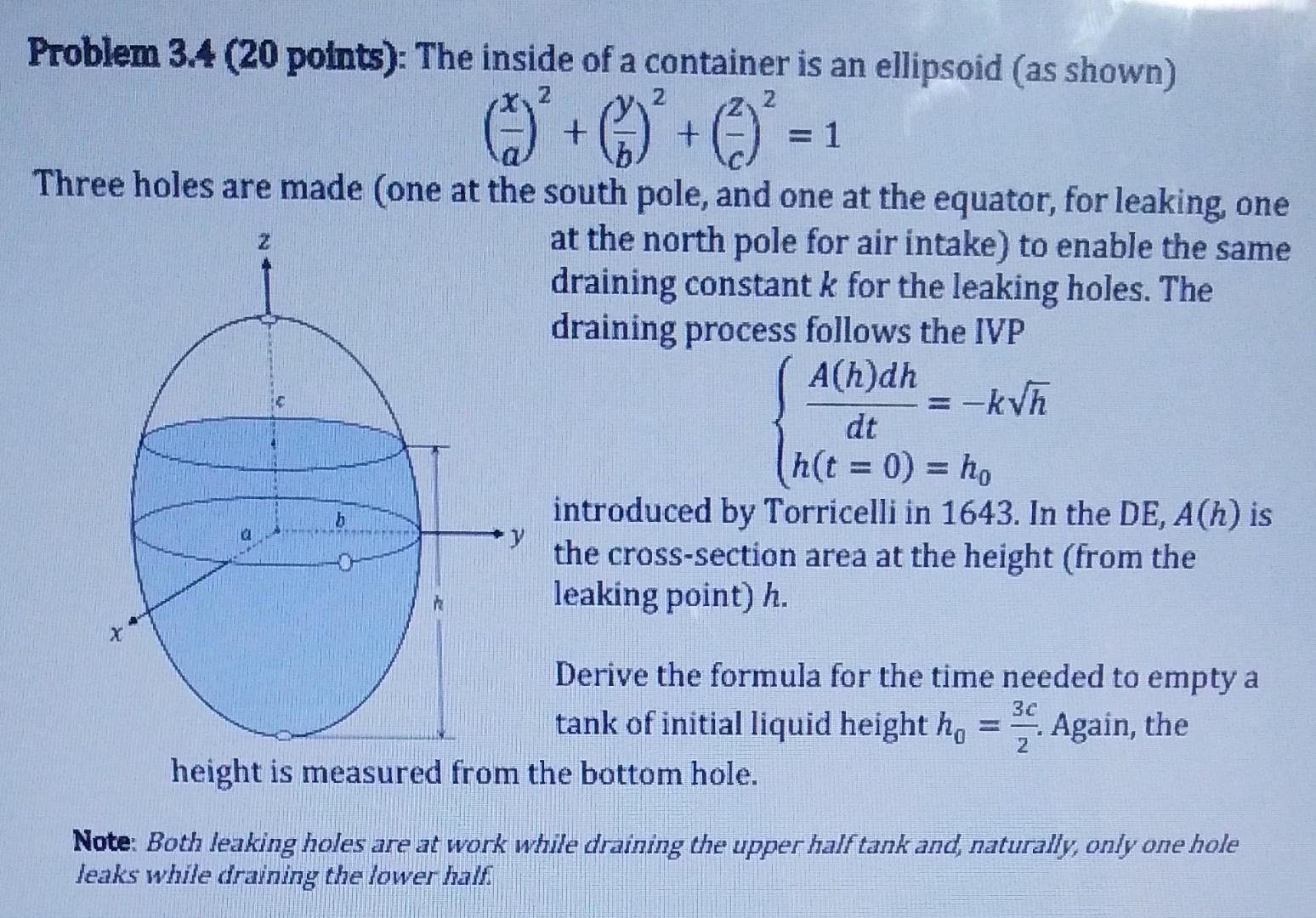 Solved Problem 3.4 (20 points): The inside of a container is | Chegg.com