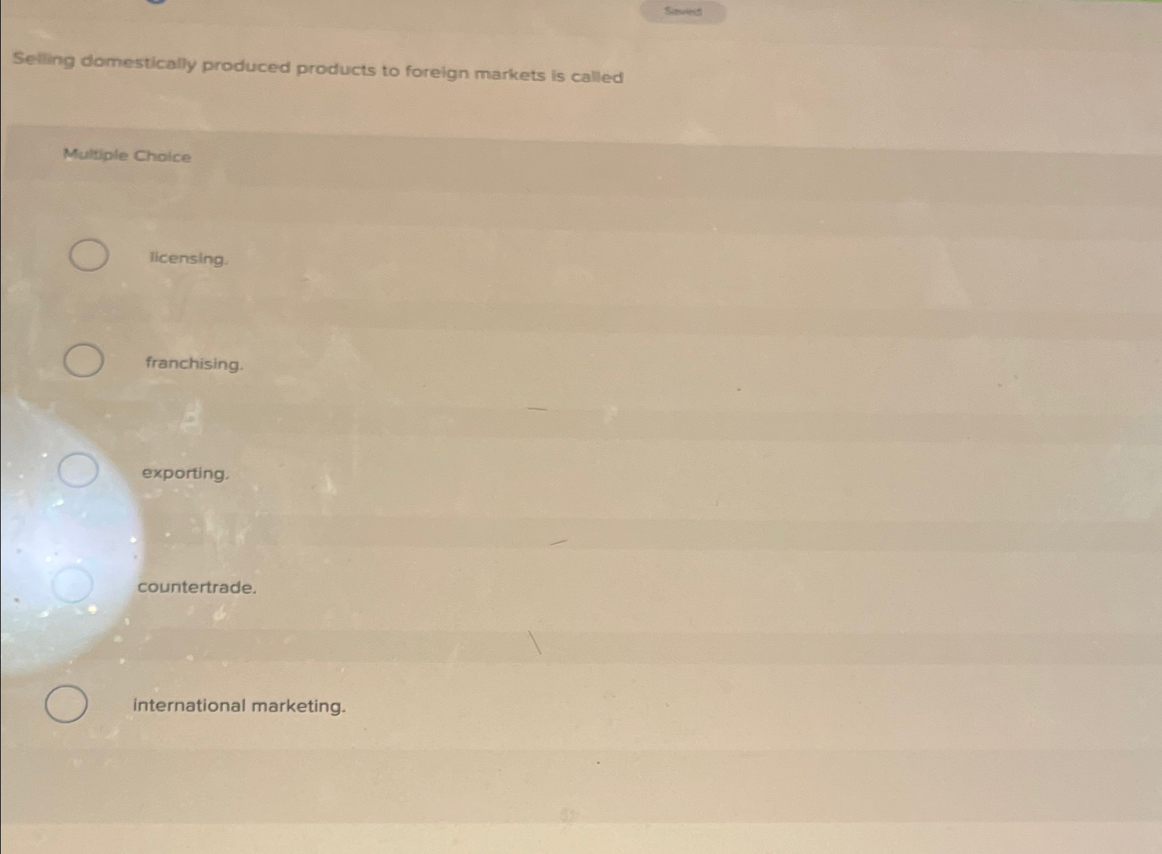 Solved Seling domestically produced products to foreign | Chegg.com