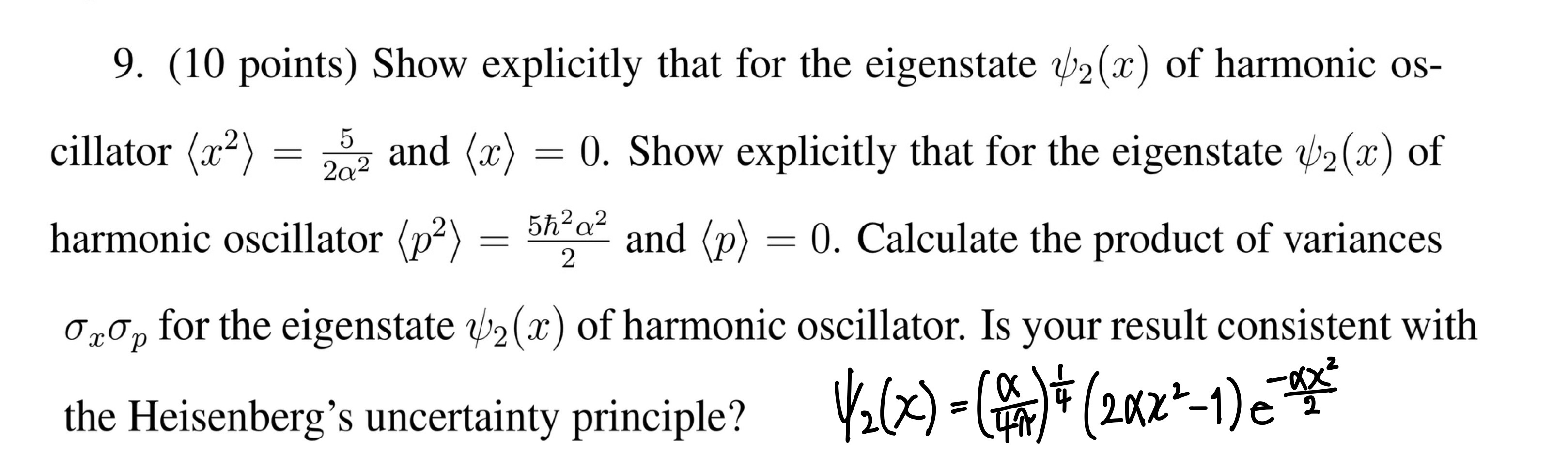 Solved (10 ﻿points) ﻿Show explicitly that for the eigenstate | Chegg.com
