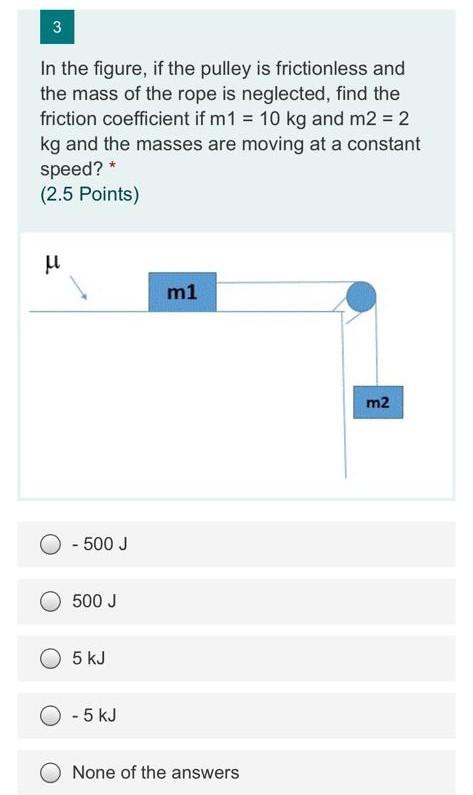 Solved 3 In the figure, if the pulley is frictionless and | Chegg.com