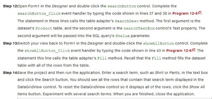 In this tutorial, you create an application that | Chegg.com