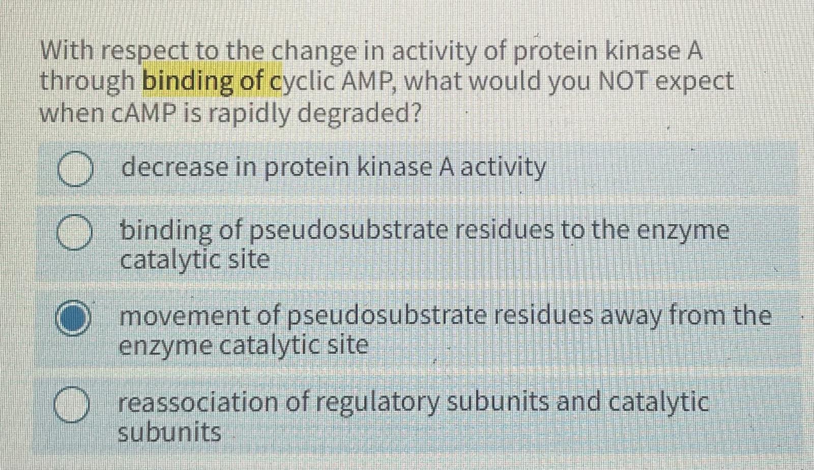 Solved With respect to the change in activity of protein | Chegg.com