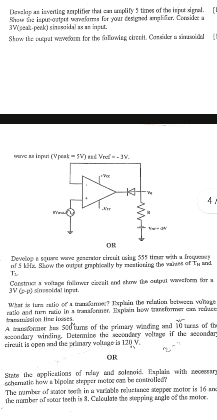 Solved Develop an inverting amplifier that can amplify 5 | Chegg.com