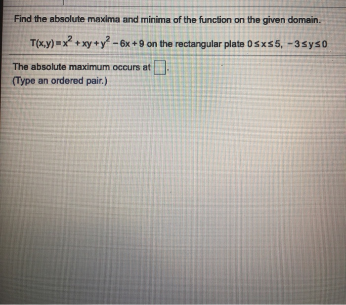 Solved Find the absolute maxima and minima of the function | Chegg.com