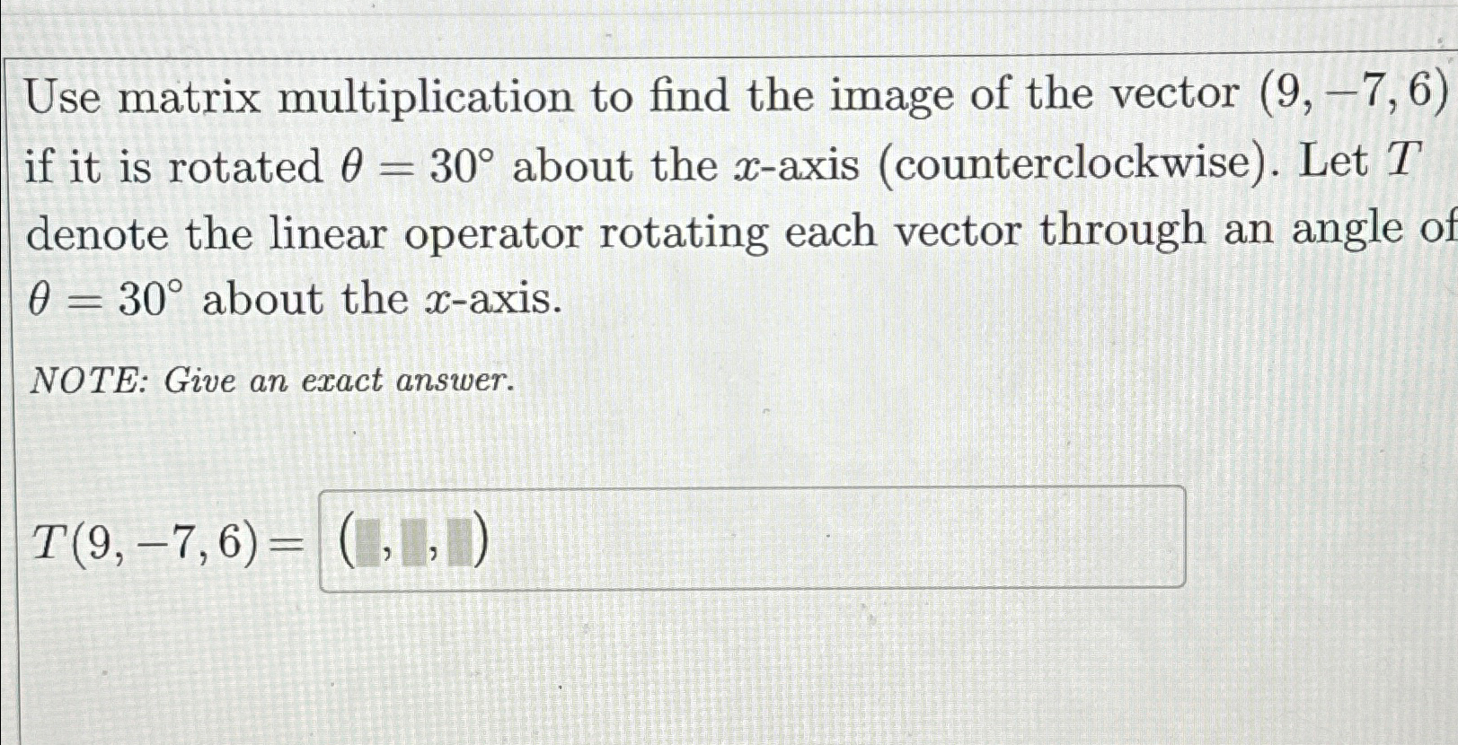 Solved Use matrix multiplication to find the image of the | Chegg.com