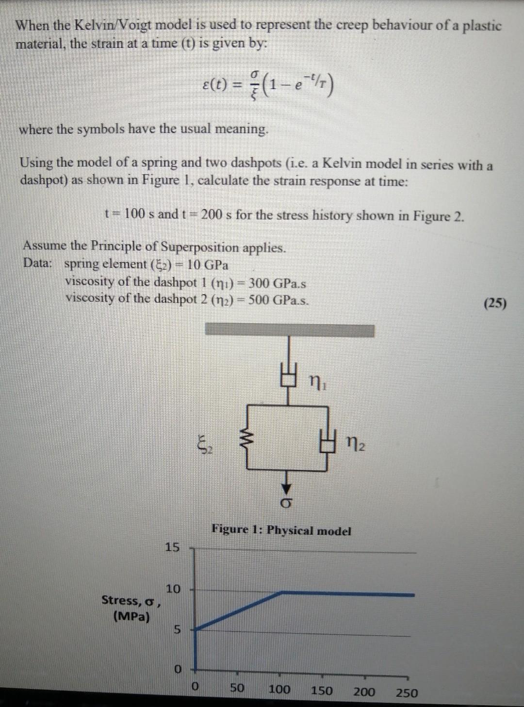Solved When the Kelvin Voigt model is used to represent the | Chegg.com