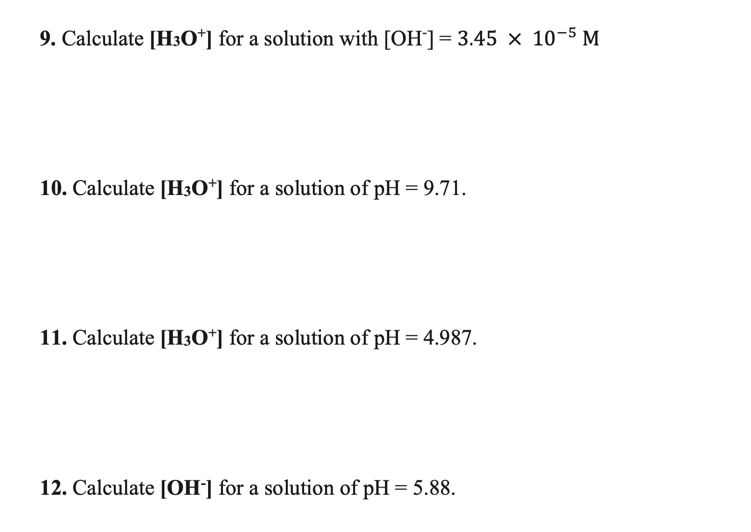 Solved 1. ﻿Calculate H3O+for a solution with | Chegg.com