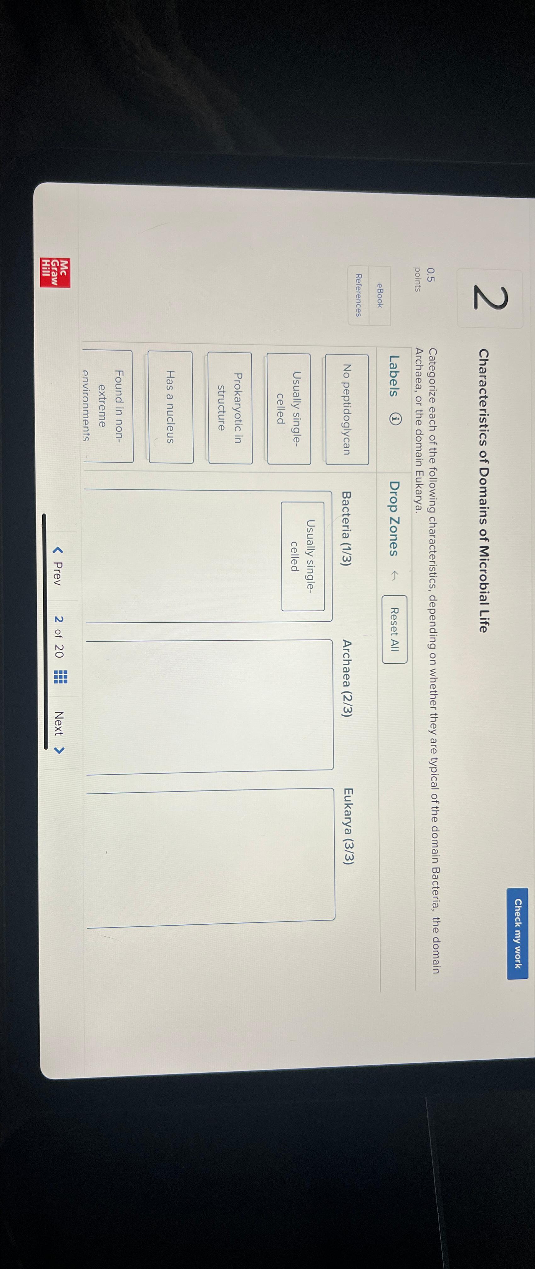 Solved 2Characteristics of Domains of Microbial | Chegg.com