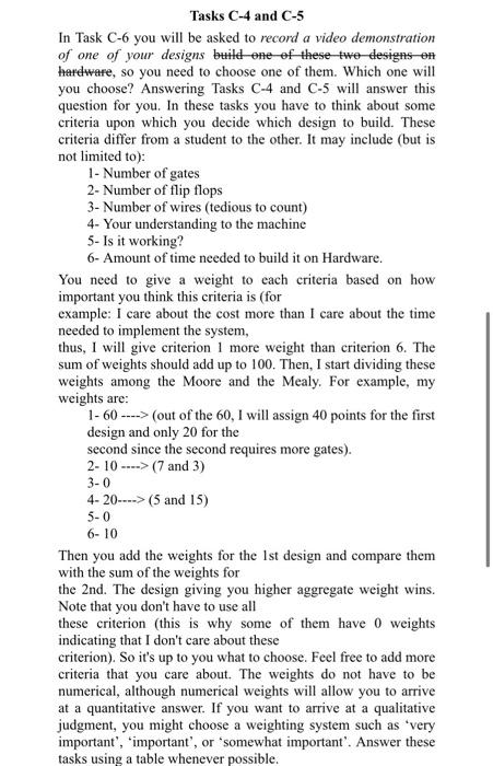 Task C 1 Design The Synchronous Sequential Machines