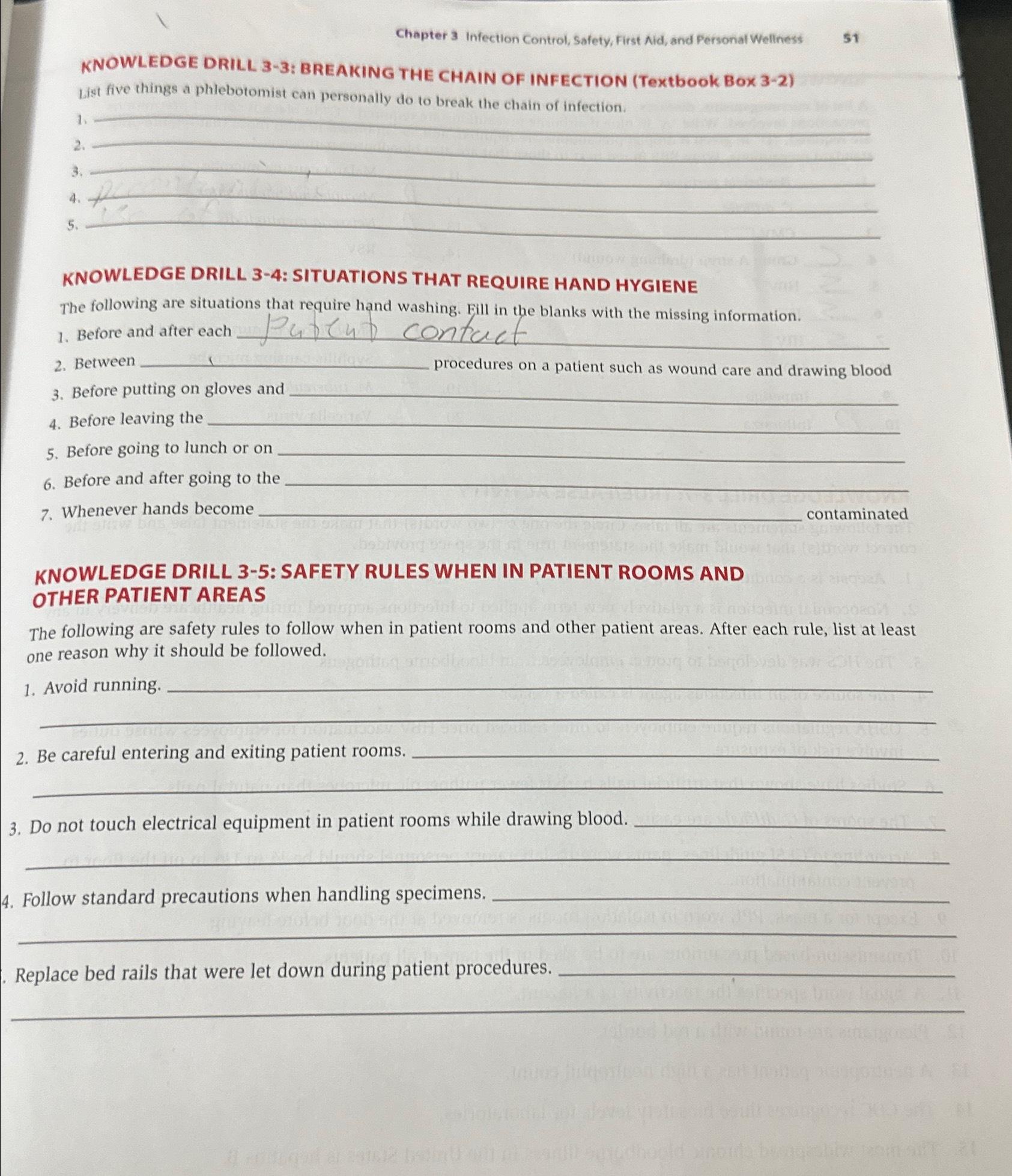 Solved Chapter 3 ﻿Infection Control, Safety, First Aid, and | Chegg.com