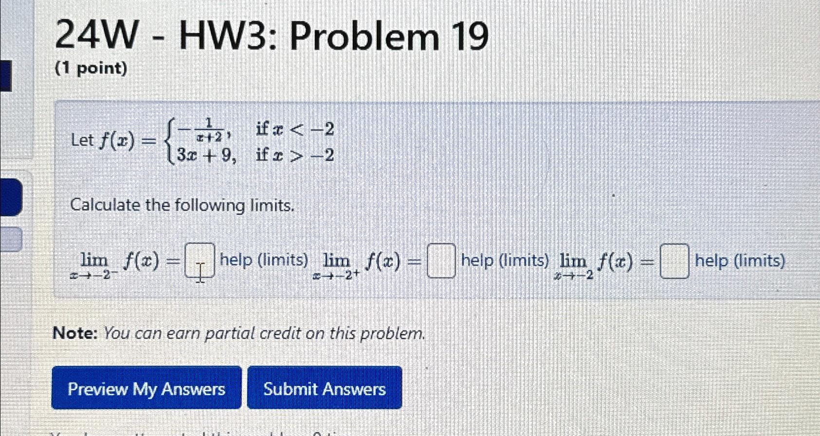 Solved 24W - ﻿HW3: Problem 19(1 ﻿point)Let | Chegg.com