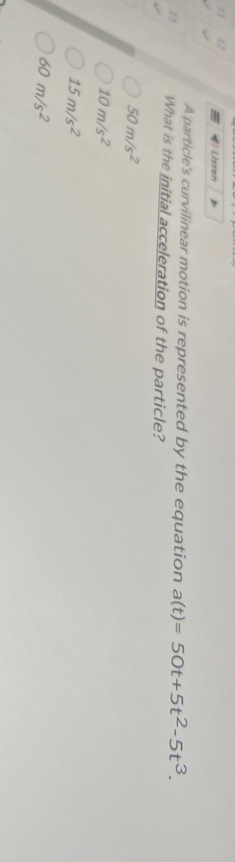 Solved A particle's curvilinear motion is represented by the | Chegg.com