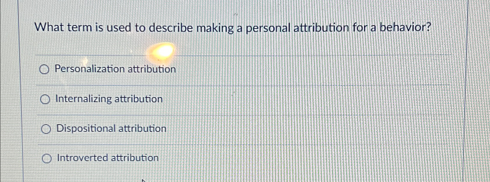 Solved What term is used to describe making a personal | Chegg.com