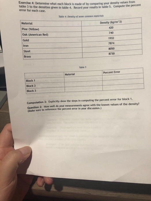 Exercise 4: Determine what each block is made of by | Chegg.com