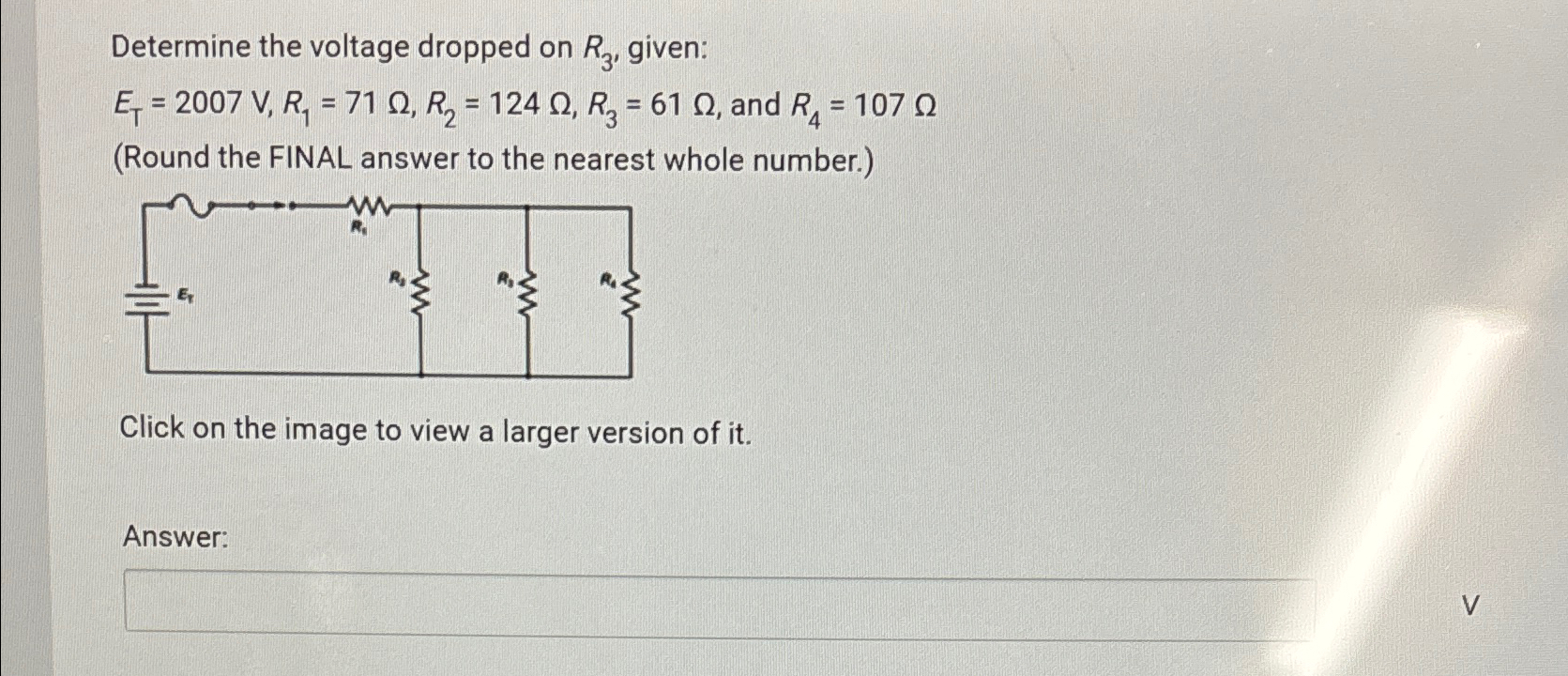 Determine the voltage dropped on R3, | Chegg.com