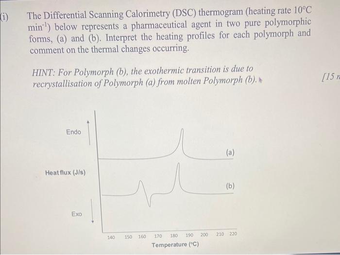 Solved The Differential Scanning Calorimetry (DSC) | Chegg.com