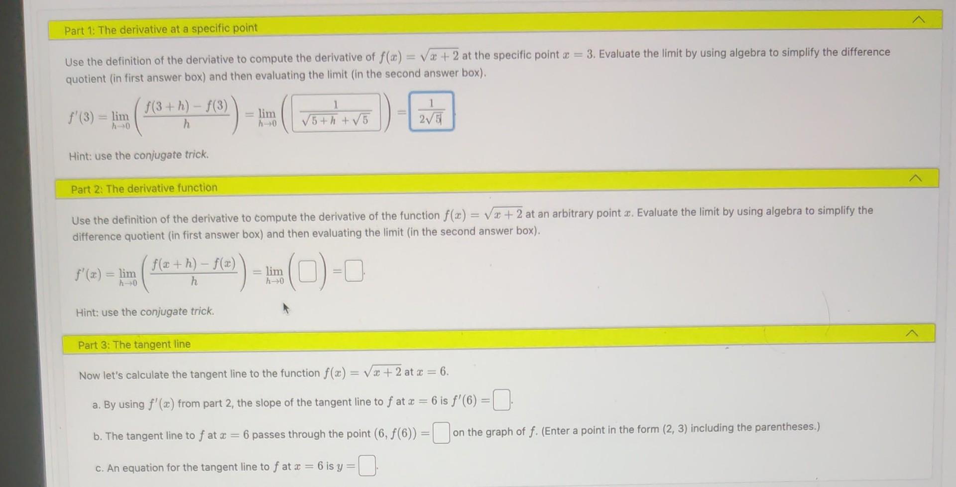 Solved Use the definition of the derviative to compute the | Chegg.com