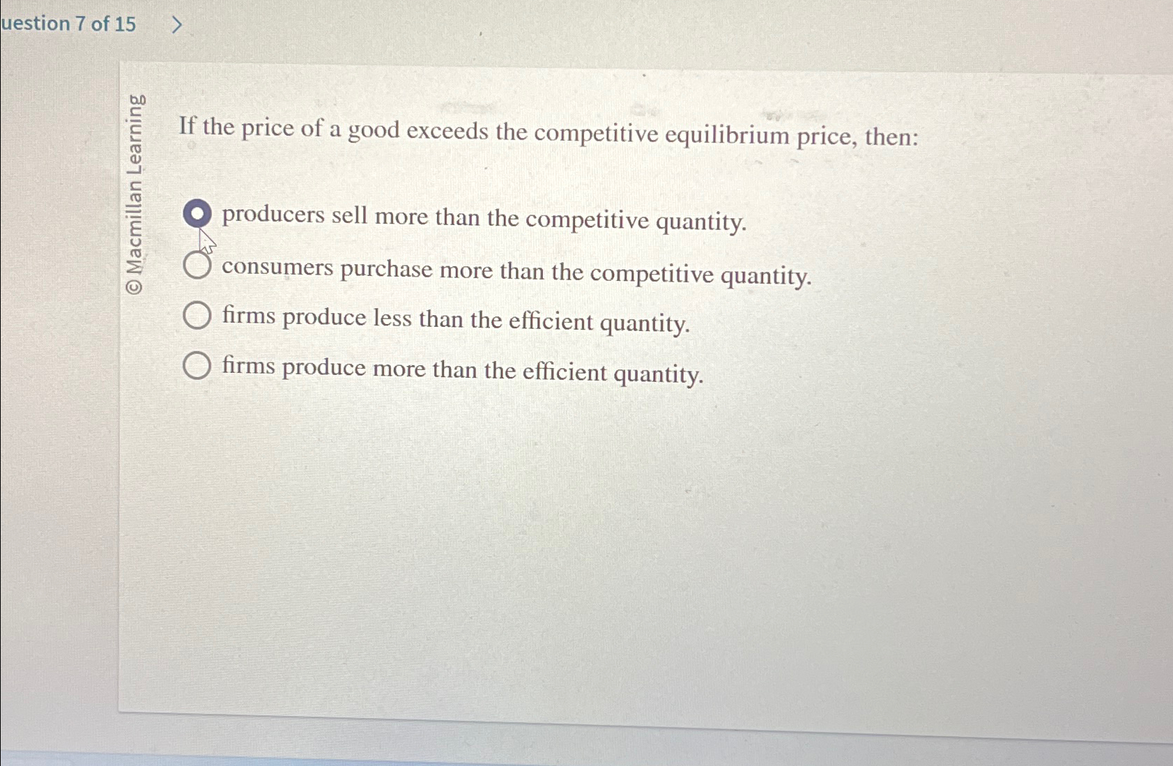 Solved uestion 7 of 15If the price of a good exceeds the | Chegg.com Solved uestion 7 of 15If the price of a good exceeds the | Chegg.com