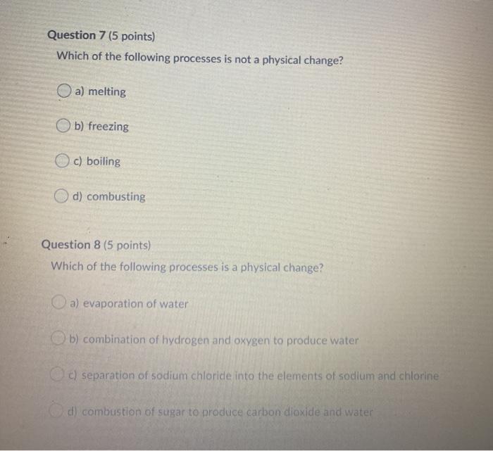 Solved Question 7 (5 points) Which of the following | Chegg.com