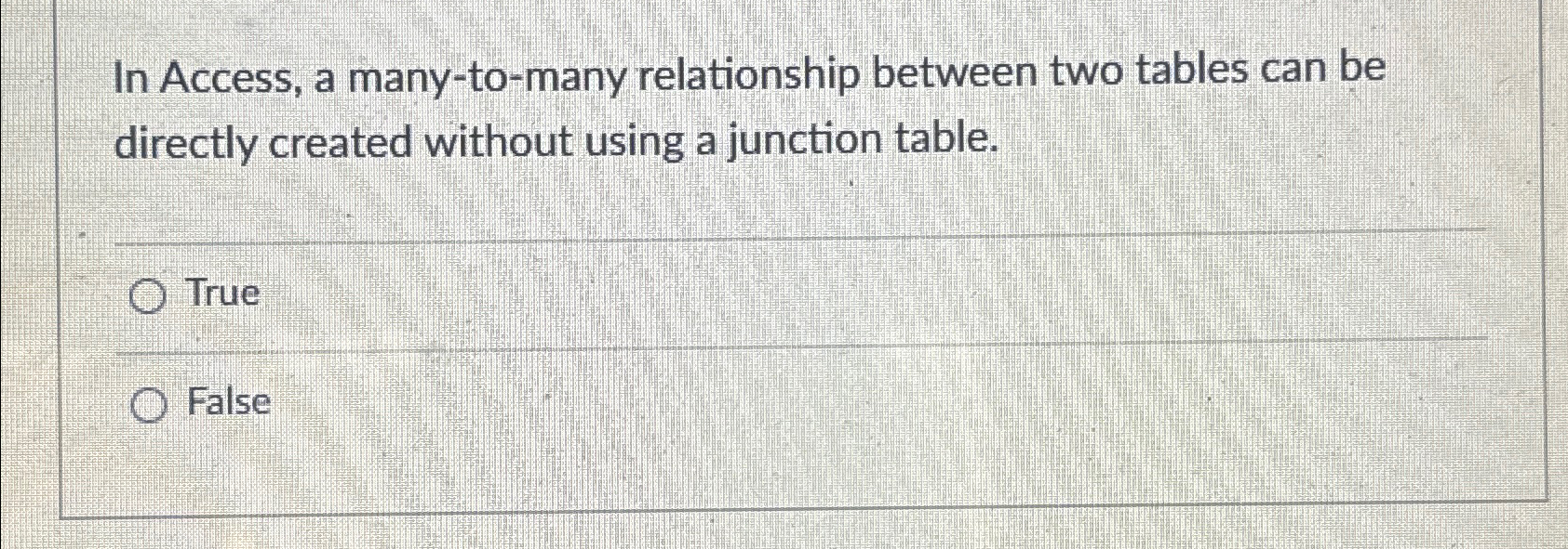 Solved In Access A Many To Many Relationship Between Two