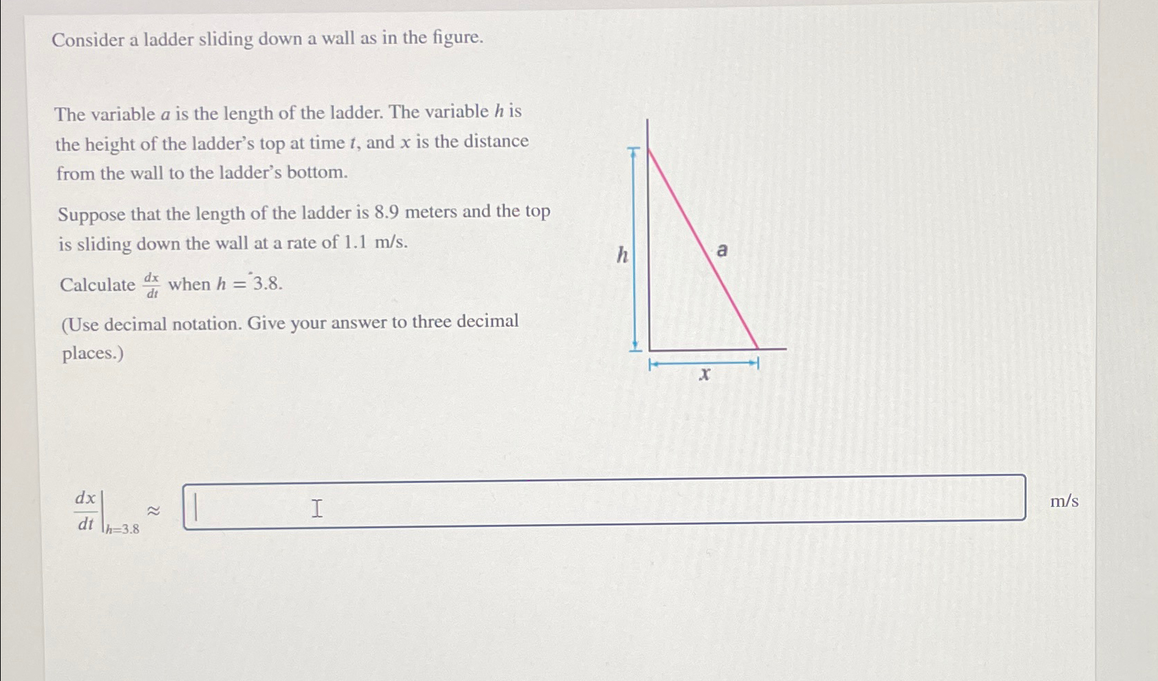 Solved Consider a ladder sliding down a wall as in the | Chegg.com