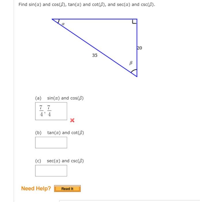 Solved Find sin(α) and cos(β),tan(α) and cot(β), and sec(α) | Chegg.com