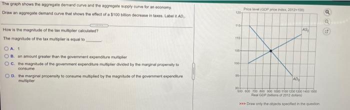 Solved Use an aggregate supply aggregate demand graph to | Chegg.com