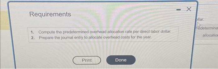 Solved Requirements 1. Compute the predetermined overhead | Chegg.com