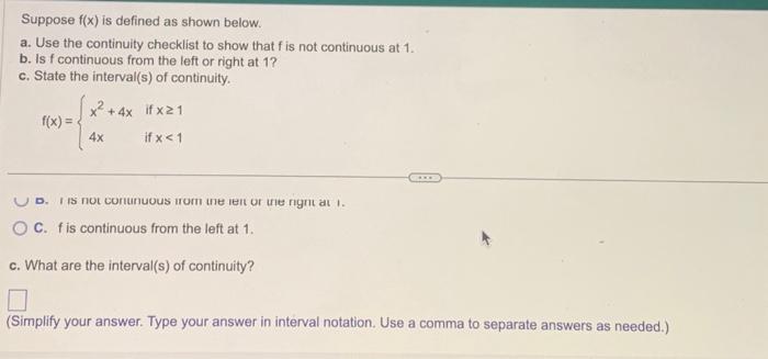 Solved Suppose f(x) is defined as shown below. a. Use the | Chegg.com