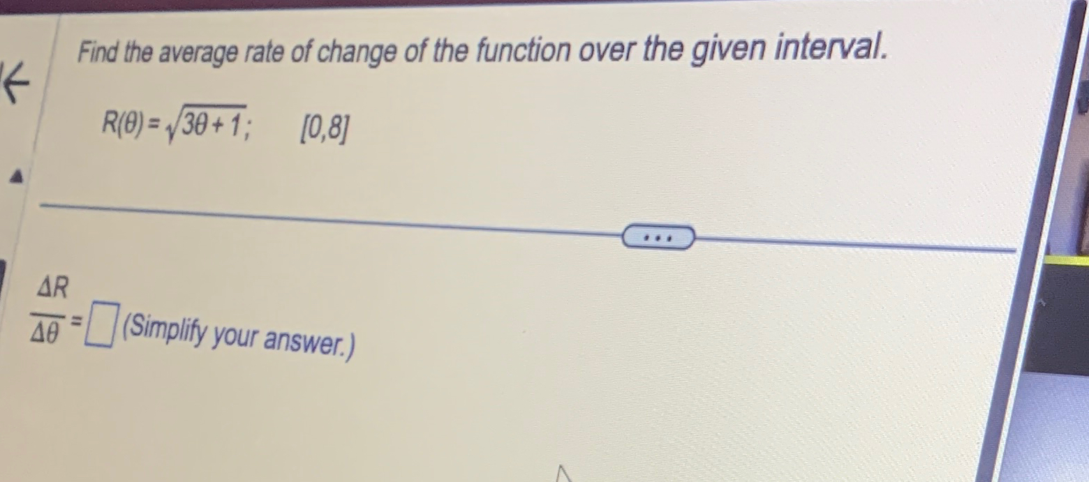 Solved Find the average rate of change of the function over | Chegg.com