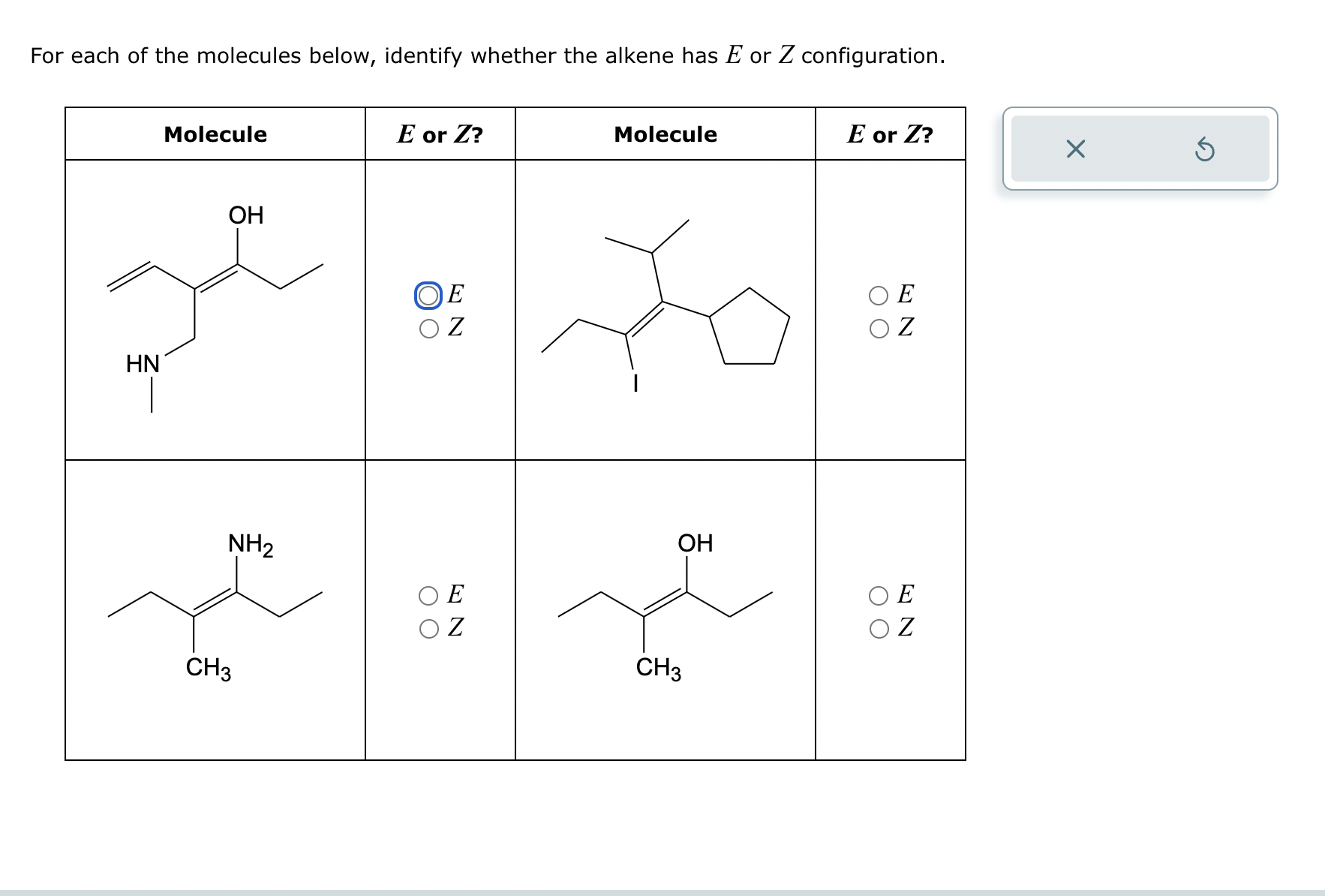 Solved For each of the molecules below, identify whether the | Chegg.com