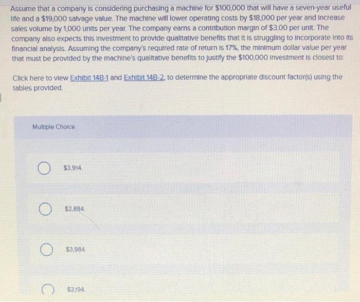 Solved Assume that a company is considering purchasing a | Chegg.com