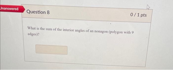Solved What is the sum of the interior angles of an nonagon | Chegg.com