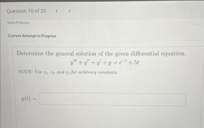 Solved Current Attempt in Progress Determine the general | Chegg.com