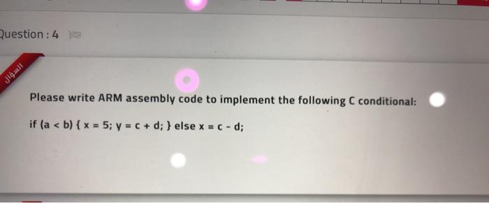 Solved Please write ARM assembly code to implement the | Chegg.com