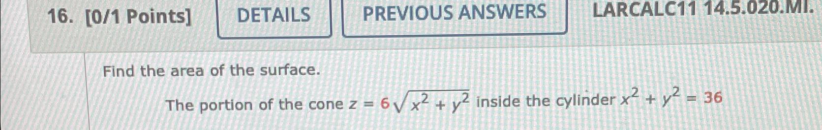 Solved [0/1 ﻿Points]PREVIOUS | Chegg.com