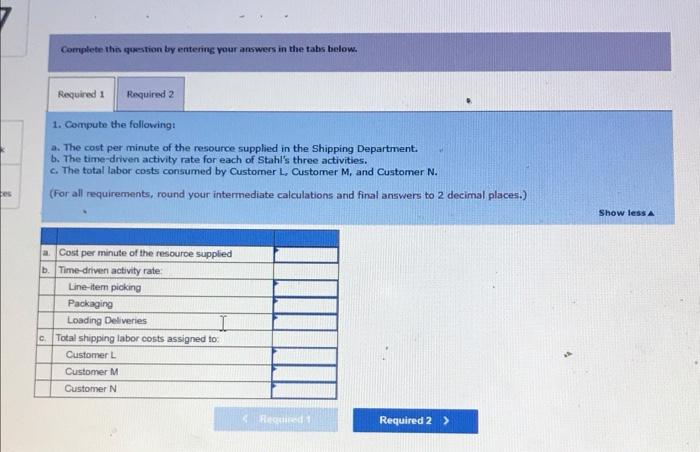 Solved Problem 7A-4 (Algo) Time-Driven Activity-Based | Chegg.com