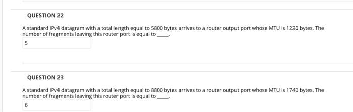 Solved A standard IPv4 datagram with a total length equal to | Chegg.com