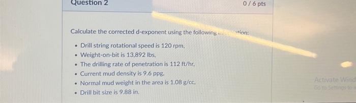 Solved Calculate the corrected d-exponent using the | Chegg.com